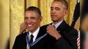 Obama giving Obama award Meme Generator